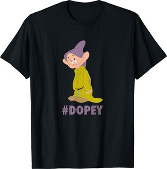 Disney Snow White Dopey Hashtag Portrait T-Shirt