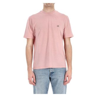 C.P. Company C.p. Company - T-shirt en coton cr&ecirc;p&eacute; - Homme - Tops - Rose - Taille: S