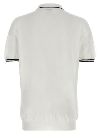 Kiton Mens White Cotton Polo Shirt