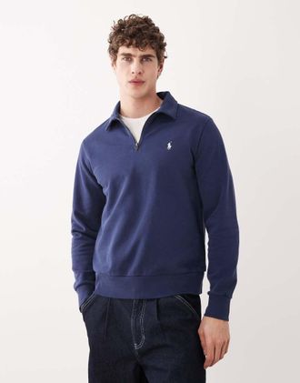 Polo Ralph Lauren Pullover aus Baumwollstrick in Marineblau mit Pony-Logo