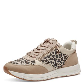 Tamaris Damen Sneaker Low Undefined Vegan; Ivory/Leo/beige; 36 EU