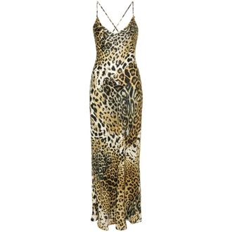 Roberto Cavalli Femme, Robes, Multicolore, Taille: 36 FR Robe de lingerie &agrave; imprim&eacute; l&eacute;opard