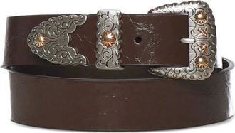 Pinko Pinko, unisex, Accessoires, Brun, Taille: M Ceinture en cuir &agrave; boucle