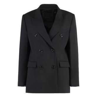 Pinko Pinko, Femme, Vestes, Noir, Taille: 38 FR Guinea Veste crois&eacute;e en m&eacute;lange de laine