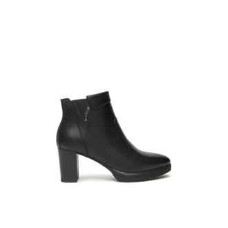 Nero Giardini Schwarze Leder-Stiefeletten mit Blockabsatz - - Shoes - Damen - Schwarzk - 39 EU