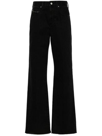 Gucci Halbhohe Straight-Leg-Jeans - Schwarz