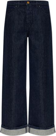 Moncler Femme, Jeans, Bleu, Taille: 34 FR Jean &agrave; jambes larges
