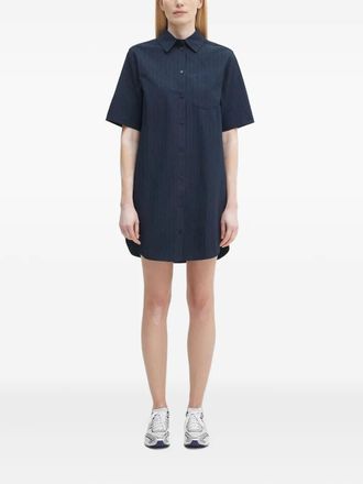 Samsøe & Samsøe robe-chemise rayée à manches courtes - Bleu