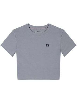Team Wang x Chuang Asia Cropped-T-Shirt mit Logo-Print - Grau