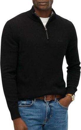 Superdry Wool Blend Half Zip Sweater M