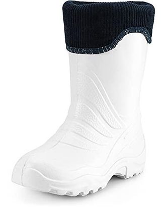 Ladeheid Bottes de Pluie Thermiques en EVA Mixte Enfant Fille Gar&ccedil;on LA-861-2017 (Blanc/Bleu, 32/33 EU)
