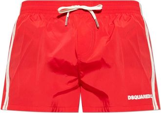 Dsquared2 Homme, Maillots de bain, Rouge, Taille: XS Logo Swim Shorts