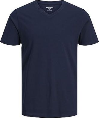 Jack & Jones Jjeorganic Basic Tee Ss V-neck Noos Homme haut, Marine, S