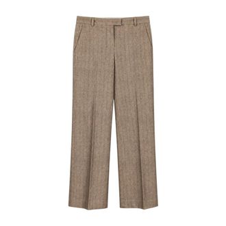Circolo 1901 Pantalon Regular Fit en molleton l&eacute;ger &agrave; motif chevrons - Femme - Pantalons - Vert - Taille: 40 FR