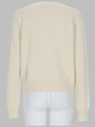 Balmain Jewel-Button Cashmere Blend Sweater - White