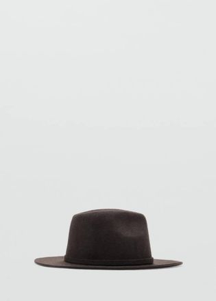 Mango Chapeau 100 % laine chocolat - Femme - Taille unique - MANGO