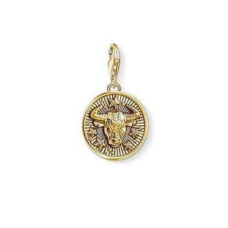 Thomas Sabo Femmes Hommes-Charm-Pendentif Signe Zodiacal Taureau Charm Club Argent Sterling 925 plaqué or jaune 18 carats 1653-414-39