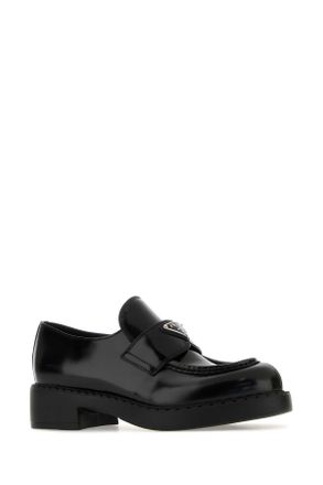 Prada Womens Black Leather Loafers Nero Vitello Mocassini