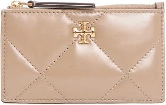 Tory Burch Tory Burch Portemonnaie - Quilted Leather Zip Case In Taupe - Gr. unisize - in Beige - für Damen