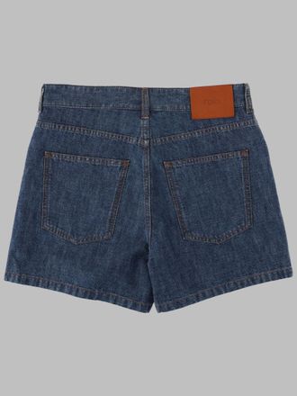 Fendi Logo Pocket Detail Denim Shorts - Blue
