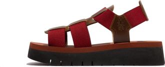 FLY London Fly London Damen SAMB245FLY Sandal, Camel/DK. RED/Brick, 37 EU