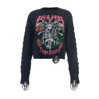 John Richmond Femme, Pulls, Multicolore, Taille: 34 FR Top à Ourlets Effilochés