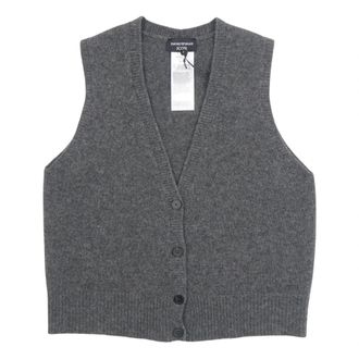 Emporio Armani Icon Einreiher-Weste - - Knitwear - Damen - Grau - S