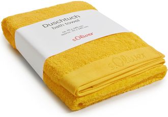 s.Oliver Duschtuch 70x140 cm - 100% Baumwolle, 600 g/m², weich & saugstark, Badetuch gelb