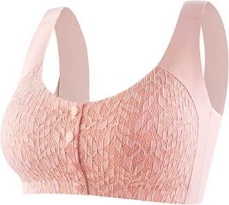Generic Soutien-gorge tendance d&eacute;contract&eacute; sexy en dentelle sur le devant avec boutons sans jantes, grande taille, 2026, rose, XL
