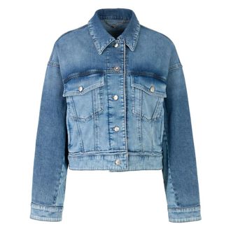 Marc Cain Femme, Vestes, Bleu, Taille: 42 FR Veste en jean classique avec bouton bijou