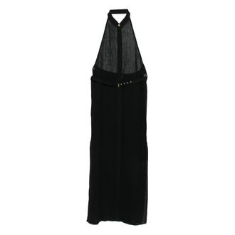 Le Kasha Schwarzes Kleid mit Offenem R&uuml;cken - - Dresses - Damen - Schwarzk - S