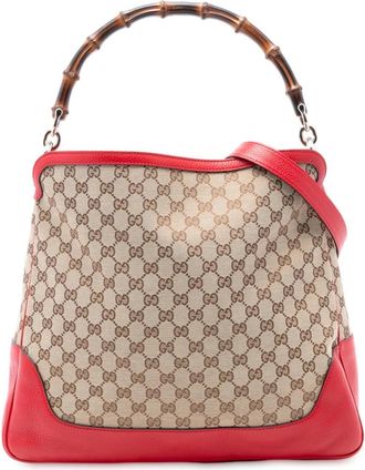 Gucci Hobo Bags - GG Canvas Bamboo Diana Satchel - Gr. unisize - in Braun - f&uuml;r Damen