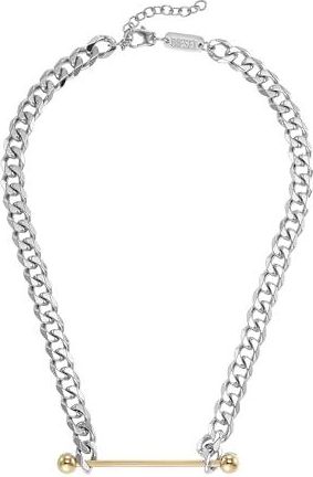 Diesel Collier pour homme en acier inoxydable 2 tons avec fermoir mousqueton