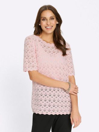 Witt Strickpullover Ajour-Pullover Kurzarm Ajourstrick