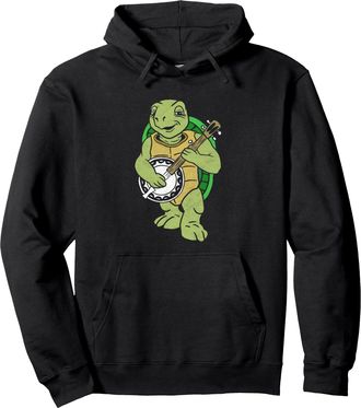 Giant Step Design Co. Banjo Turtle Vintage Funny Terrapin Bluegrass Grafik Pullover Hoodie