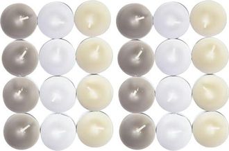 Spaas 24 Duft-Teelichter Farben sortiert, ± 4,5 Stunden - White Cake Vanilla (Packung mit 2)