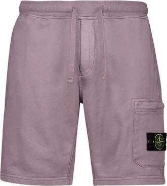 Stone Island Homme, Shorts, Violet, Taille: S Cotton Fleece Shorts