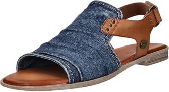 Mustang Jeans Sandales Mode Femme 1388-808, Pointure:37 EU, La Couleur:Bleu
