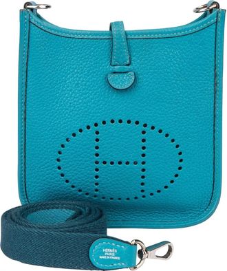 Herm&egrave;s Crossbody Bags - Hermes Bleu Taurillon Clemence Evelyne 16 Crossbod - Gr. unisize - in Blau - f&uuml;r Damen