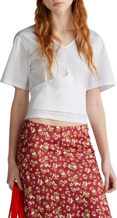 Benetton Damen Maglia M/M 3j5cd401r T-Shirt, Weiß, X-Small