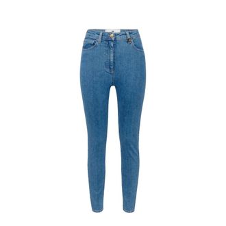 Elisabetta Franchi High-Waist Skinny Jeans mit Logo-Detail - - Jeans - Damen - Blau - W32