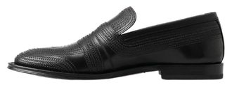 Dolce & Gabbana Mens Leather Stitched Loafer Black