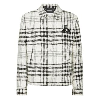 Philipp Plein Homme, Vestes, Blanc, Taille: 5XL Gothic Plein Jacket