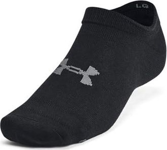 Under Armour UA Essential No Show 6pk socquettes, chaussettes de sport basses, unisexe, noir/noir/gris
