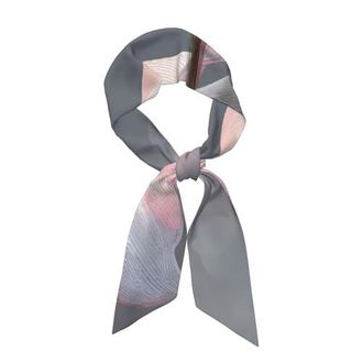 Generic Lys &Eacute;charpe tour de cou pour femme - Pour sac &agrave; main - Fleur rose - En satin de soie - Pour le sport, le yoga