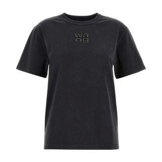 Alexander Wang Femme, Tops, Noir, Taille: 42 FR Crystal Hotfix Tee