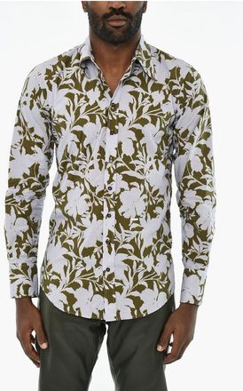 Dsquared2 Floral Motif Two-Tone Shirt size 46