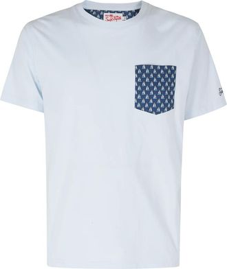 MC2 Saint Barth Homme, Tops, Bleu, Taille: 2XL Blanche T-shirt