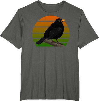 jz.birds Amsel Vogel Vogelfreund Gartenvogel Singvogel Vogelmotiv T-Shirt