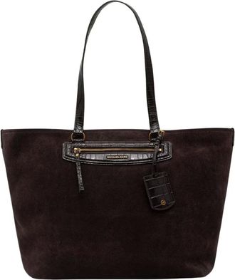 Michael Kors Grand sac cabas Jet Set Travel en daim - Femme - Sacs - Brun - Taille: ONE Size